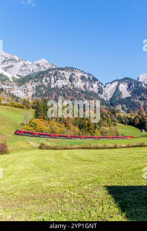 Braz, Austria - October 30, 2024: Railjet passenger train of Austrian ...