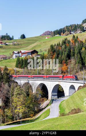 Dalaas, Austria - October 30, 2024: Railjet passenger train of Austrian ...
