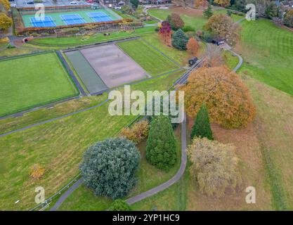 aerial view of beech hurst gardens in the autumn in haywards heath west ...