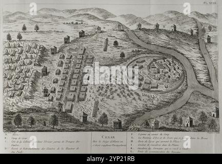 History of Gaul. Battle between Romans and Celts. Illuminated ...