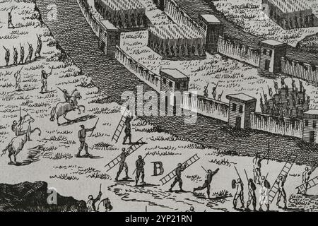 History of Gaul. Battle between Romans and Celts. Illuminated ...