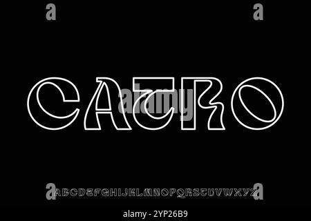 Unique trendy psychedelic style alphabet display font vector. Spring ...
