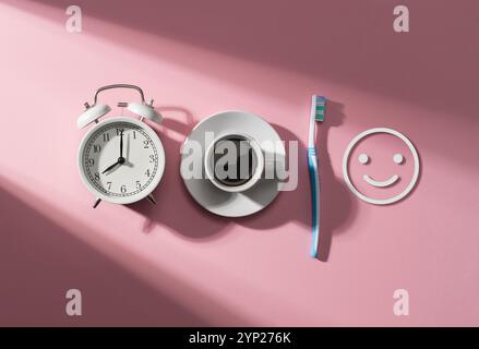 Espresso coffee and toothbrush: remember to brush your teeth, oral ...