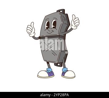 Funny car brake cartoon character style holding a standing flag Stock ...