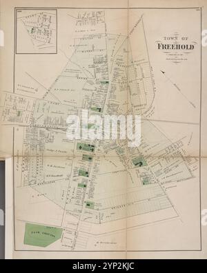 Town of Freehold Village Cartographic. Atlases, Maps. 1873. Lionel ...