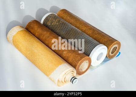 Used membrane and pre-filters for reverse osmosis system Stock Photo ...