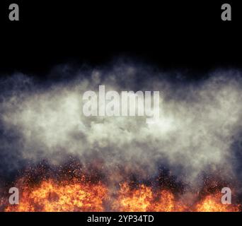 Inferno effect with fire. Flames with dramatic fire background. Burning ...