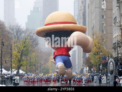 The Monkey D Luffy balloon during the 98th Annual Macy's Thanksgiving ...