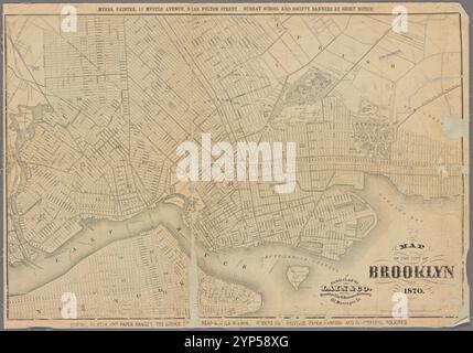 Map of the city of Brooklyn. Distance shown by 1/2 mile radial zones ...