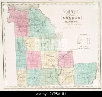 Map of the county of Madison by Burr, David H., 1803-1875 Stock Photo ...
