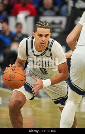 Orlando Magic guard Anthony Black (0) goes up to shoot as Denver ...