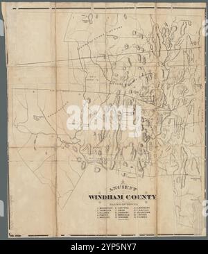 Map of Windham County, Connecticut Stock Photo - Alamy