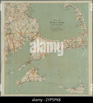 Map of Cape Cod and vicinity , Cape Cod Mass., Maps, Nantucket Mass ...