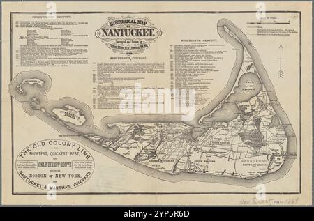 Historical map of Nantucket , Nantucket Mass., Maps, Nantucket Island ...