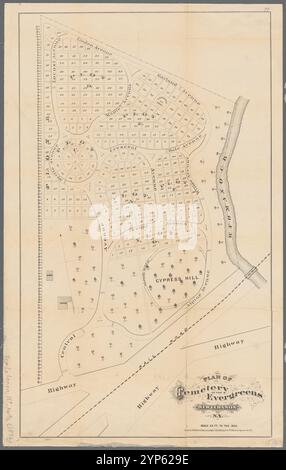 Plan of cemetery of the Evergreens, New Lebanon, N.Y. Cartographic ...