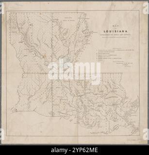 Map of Louisiana : representing the several land districts 1854 Stock ...