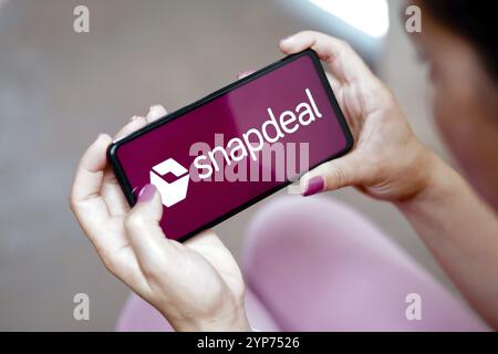 In this photo illustration, the Snapdeal logo app is seen displayed on ...