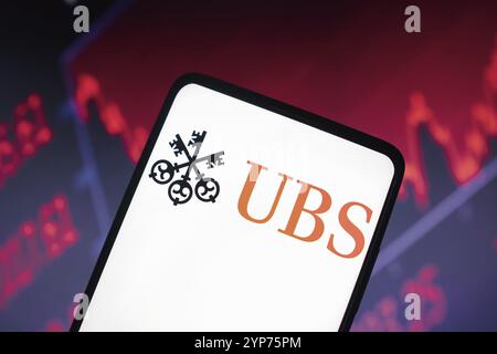 In this photo illustration the UBS logo seen displayed on a smartphone ...