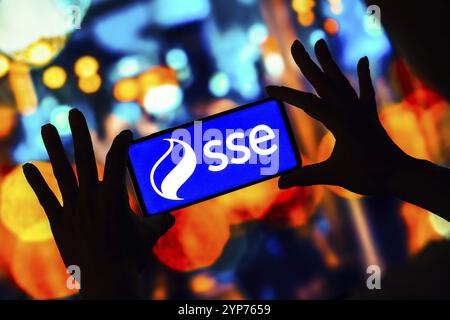In this photo illustration, the SSE plc logo is seen displayed on a ...
