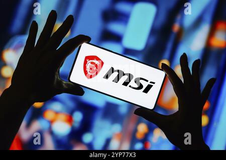 In this photo illustration, a MSi logo is seen displayed on a ...