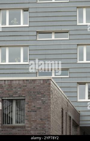 Poorly maintained apartment building facade from the 70s Stock Photo ...