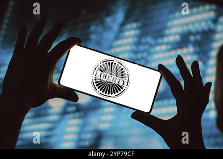 In this photo illustration, the Liberty Media logo is seen displayed on ...