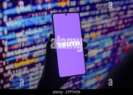 Truth Social logo displayed on smartphone Stock Photo - Alamy