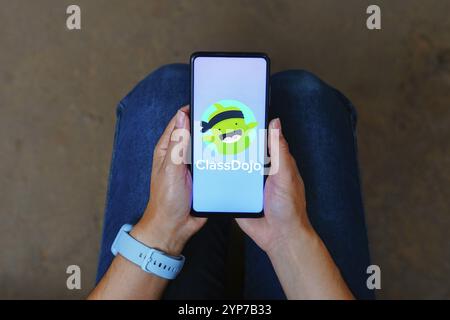 In this photo illustration, the ClassDojo logo seen displayed on a ...