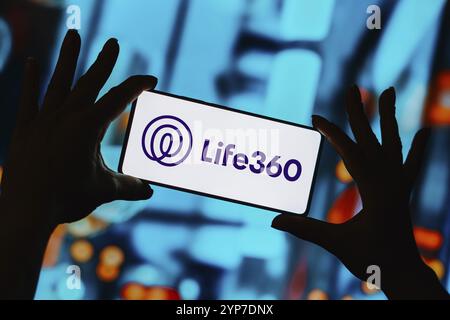 In this photo illustration, a Life360 company logo is seen displayed on ...