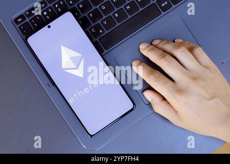 In this photo illustration, the logo of financial company Credit Bank ...