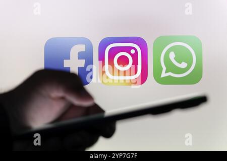 In this photo Illustration, an Instagram, Facebook, Thread, WhatsApp X ...