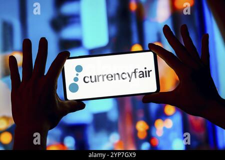 In this photo illustration, the CurrencyFair logo is displayed on a ...