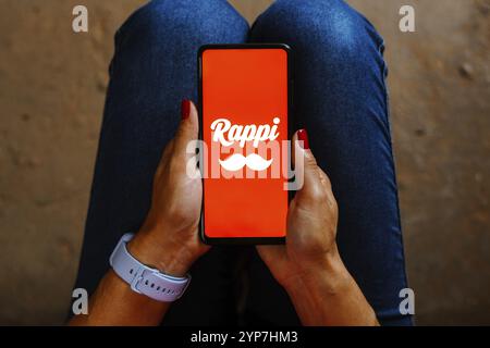 In this photo illustration, the Rappi logo is displayed on a smartphone ...