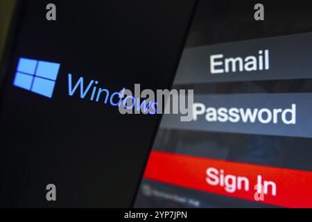 In this photo illustration, a Microsoft Windows 10 logo is displayed on ...