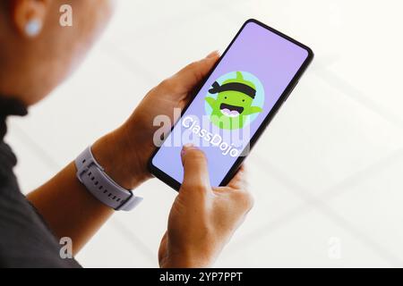 In this photo illustration, the ClassDojo logo seen displayed on a ...