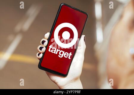 In this photo illustration, a Target Corporation logo is seen on a ...