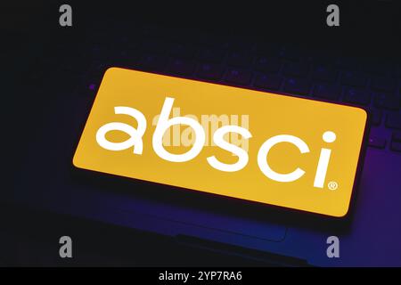 In this photo illustration, the Absci logo is displayed on a smartphone ...