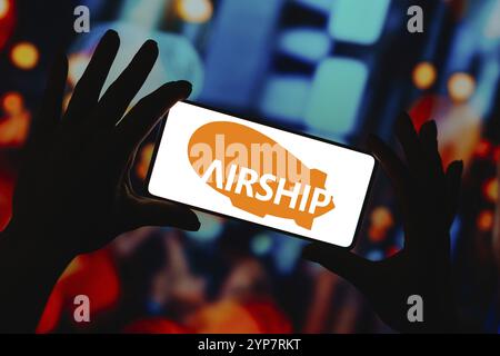 In this photo illustration, the logo of airship company Hybrid Air ...