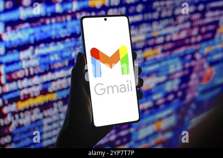 In this photo illustration, the Gmail logo is seen displayed on a ...