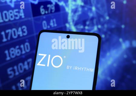 In this photo illustration, a iRhythm (ZIO) company logo is seen ...
