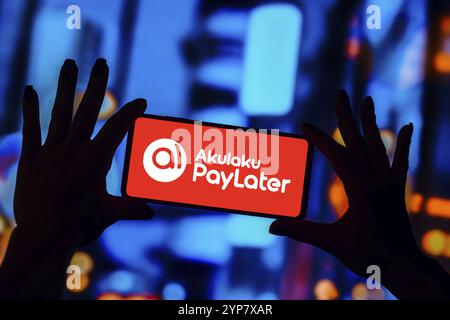In this photo illustration, the Akulaku PayLater logo is displayed on a ...