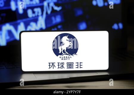 In this photo illustration, the Global Mofy Metaverse Limited logo is ...