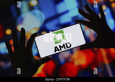 In this photo illustration, the Advanced Micro Devices, Inc. (AMD) logo ...