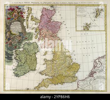 Map of Great Britain and Ireland 18th century Stock Photo - Alamy