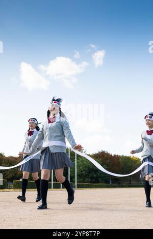 High school students running Stock Photo - Alamy