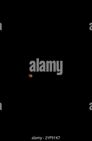 Isolated red full moon on a black background. High resolution image ...