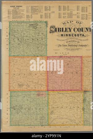 Map of Sibley in Minnesota Stock Photo - Alamy