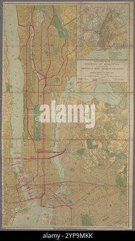 The Rand McNally map of the Borough of Manhattan 1917. Cartographic ...