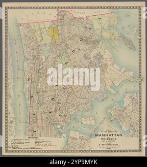 Map of the boroughs of Manhattan and the Bronx, City of New York Hyde's ...
