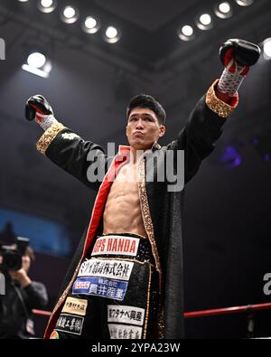 Tokyo, Japan. 21st Nov, 2024. Japan's Shu Utsuki enters the ring before the OPBF and WBO Asia ...